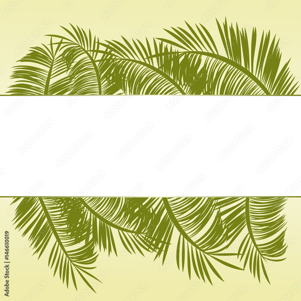 Green palm leaf frame Stock Vector | Adobe Stock