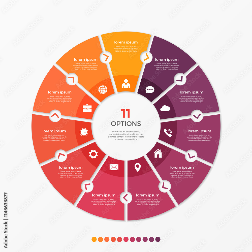 Circle chart infographic template with 11 options Stock Vector | Adobe ...