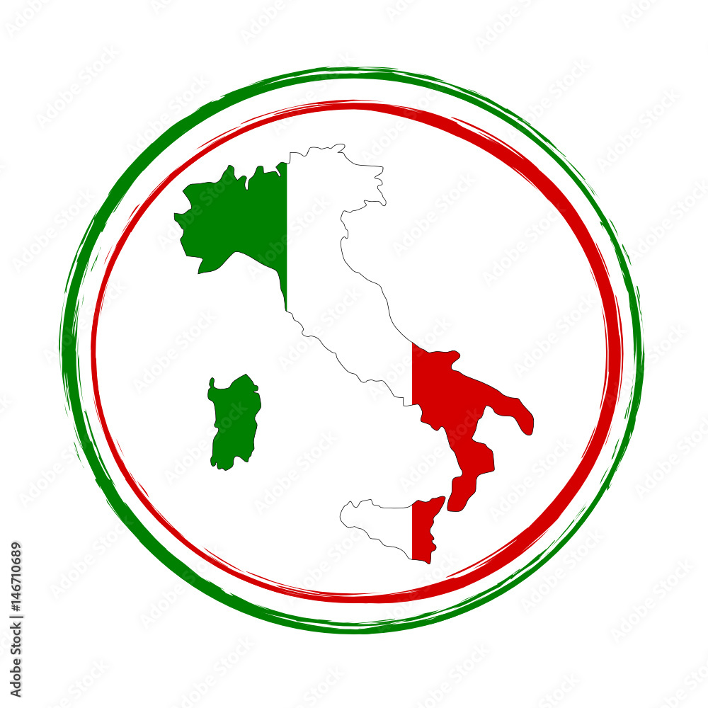 Italia con cerchio Stock Vector | Adobe Stock