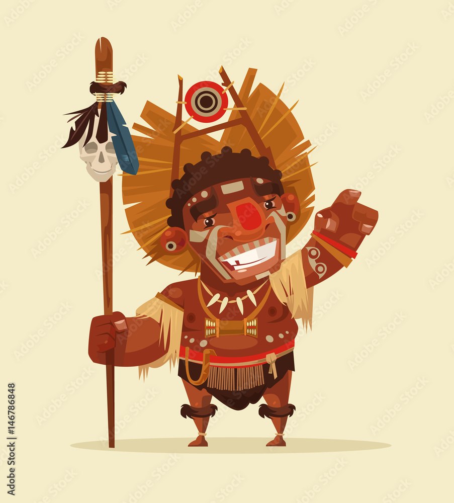 Happy smiling African leader. Vector flat cartoon illustration Stock ...