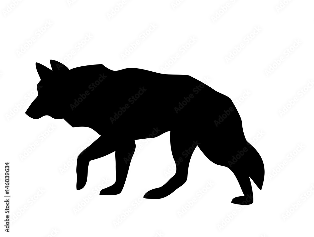 silhouette of a running wolf Stock Vector | Adobe Stock