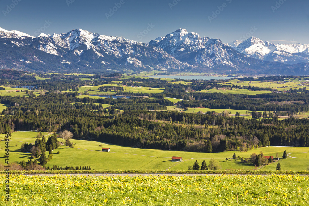 Bayern, Allgäu, Panorama vom Auerberg Stock-Foto | Adobe Stock