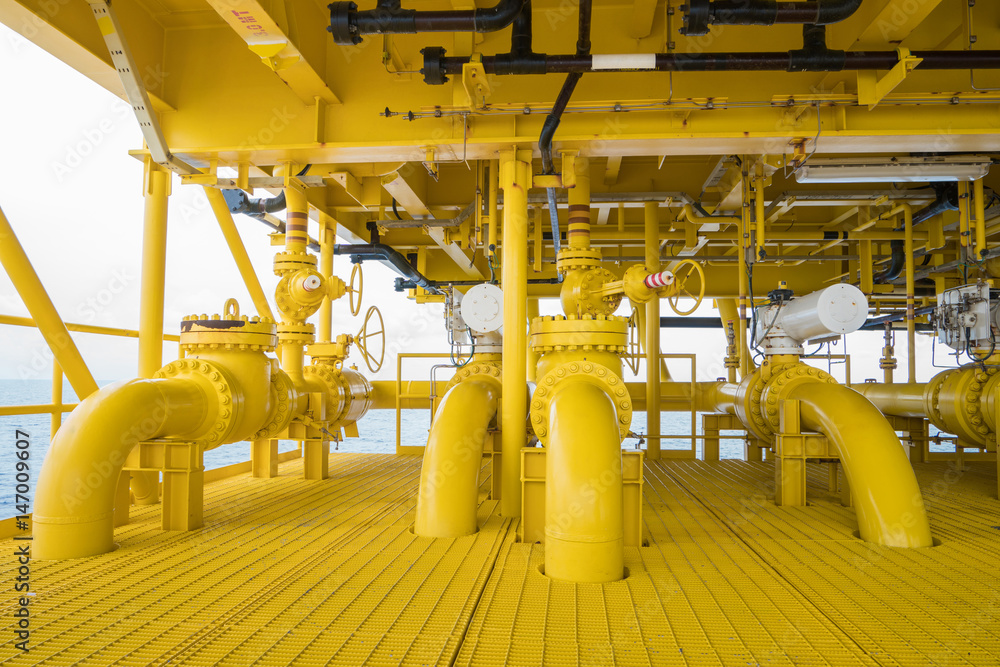 Shut down valve ( SDV ) and sea line pipe, these valve will automatic ...