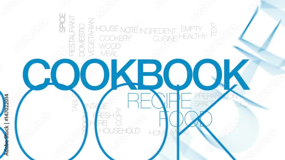 Cookbook animated word cloud, text design animation. Kinetic typography ...