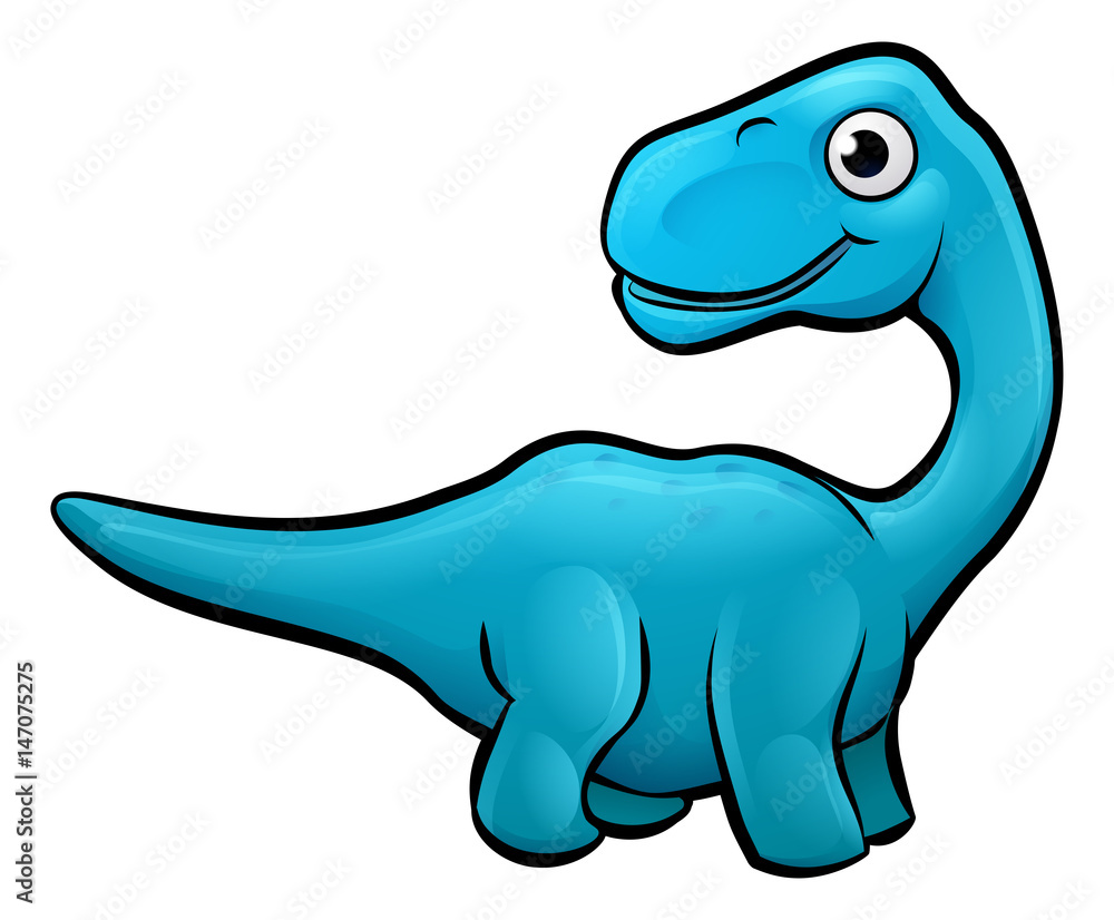 Diplodocus Dinosaur Cartoon Character Stock Vector | Adobe Stock