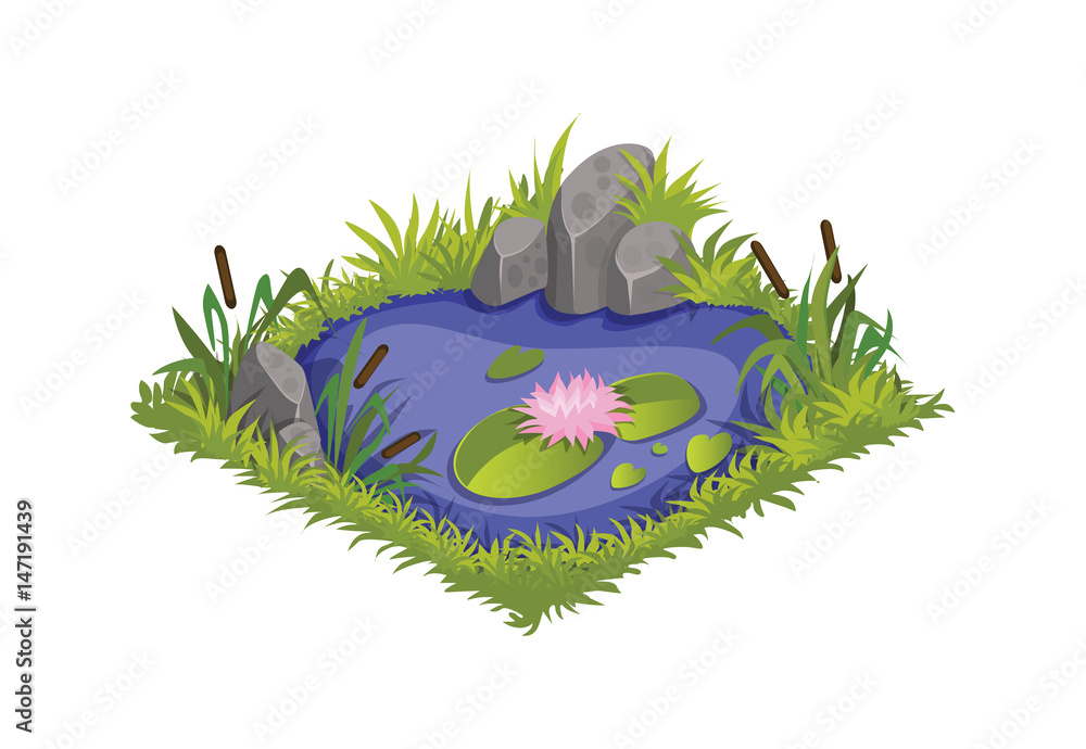 Cartoon Pond Of Water