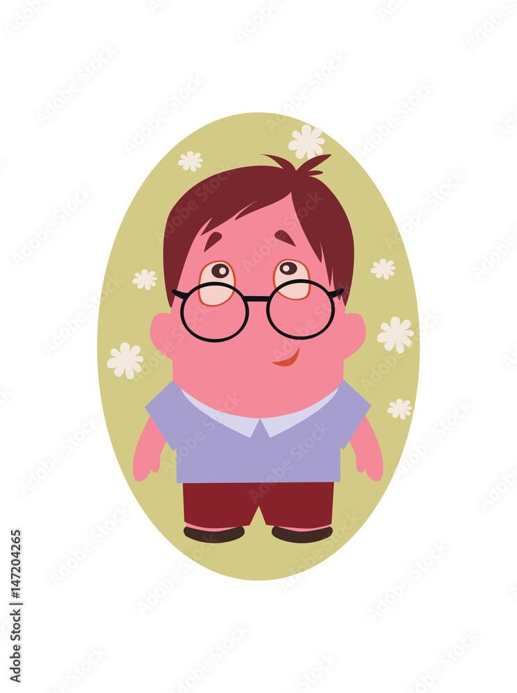 Dreaming and Smiling, Cute and Funny Avatar of Little Person Cartoon ...