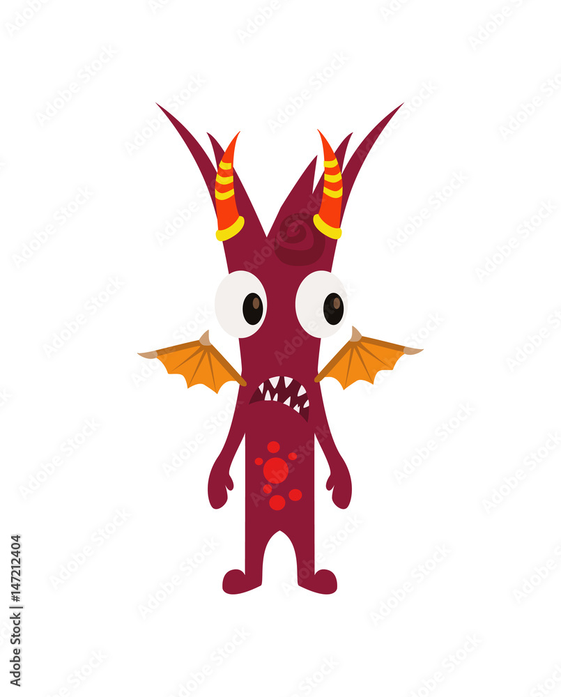 Scary Cool Monster Avatar - Animated Cartoon Character in Flat Vector ...