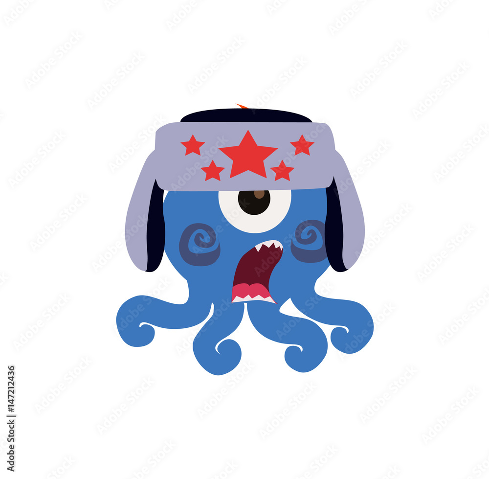 Scary Cool Monster Avatar - Animated Cartoon Character in Flat Vector ...