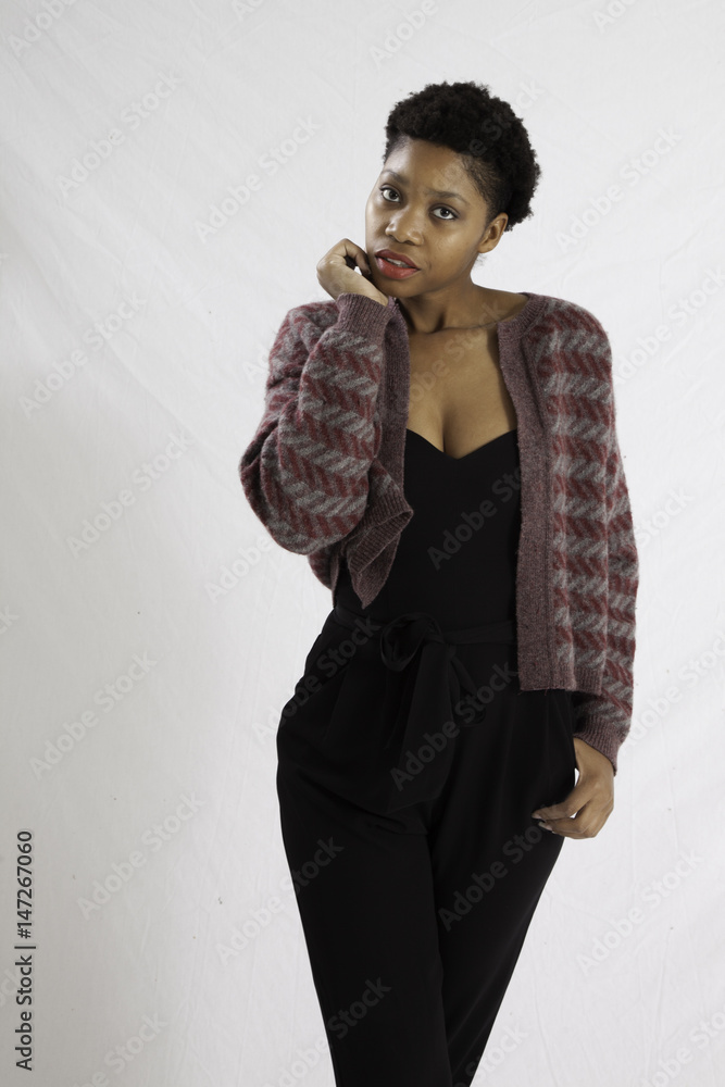 Black woman contemplating Stock Photo | Adobe Stock