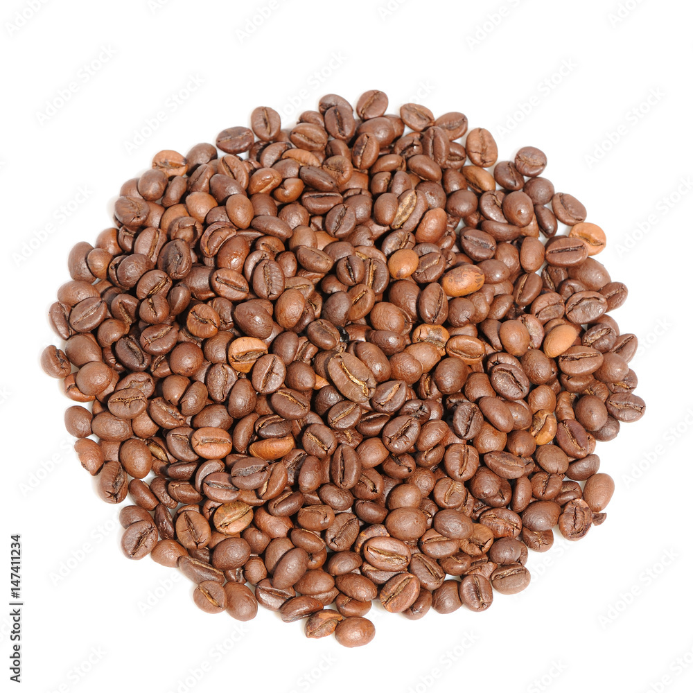 Pile of Coffee Beans Isolated on White Background Stock Photo | Adobe Stock