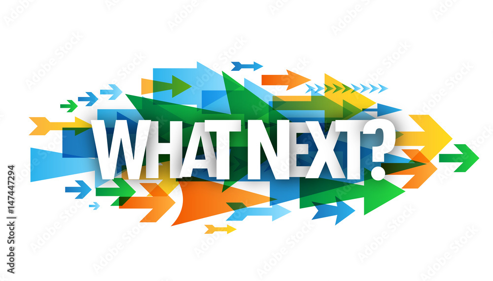 WHAT NEXT? icon with arrows background Stock Vector | Adobe Stock