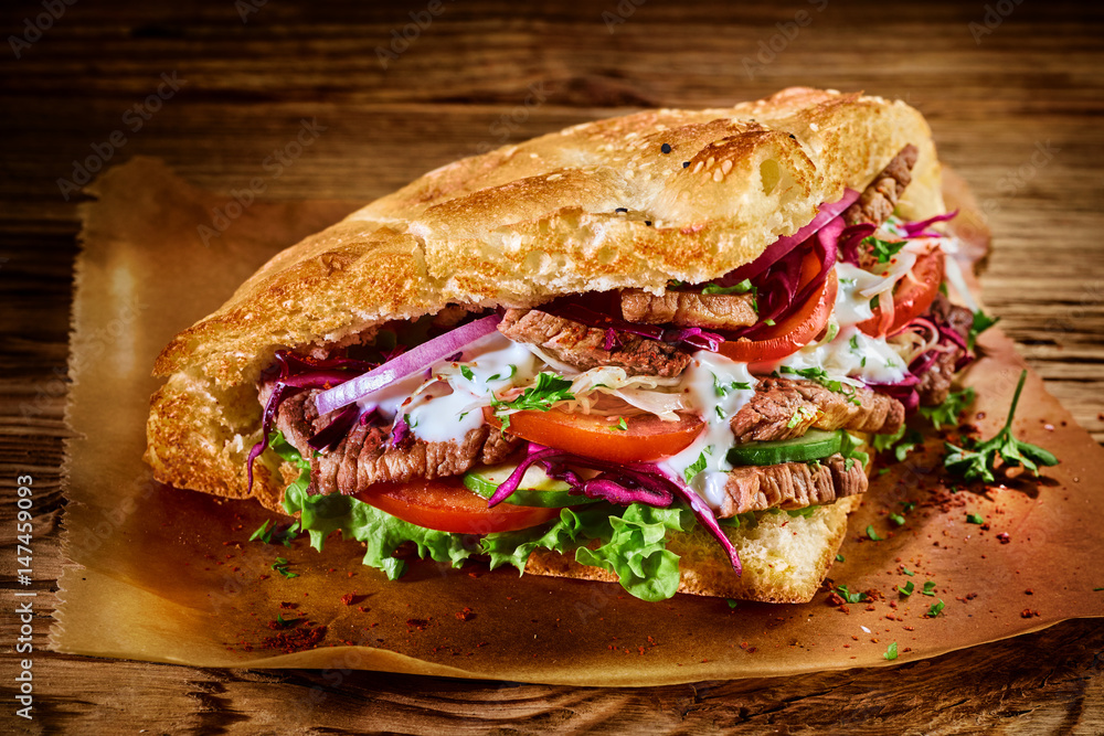Tasty traditional Turkish doner kebab Stock Photo | Adobe Stock