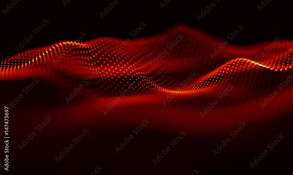 Abstract Red Geometrical Background . Connection structure. Science ...