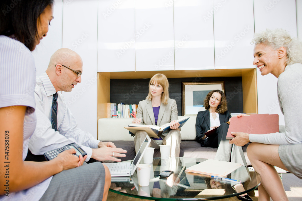 5 business people talking Stock Photo | Adobe Stock