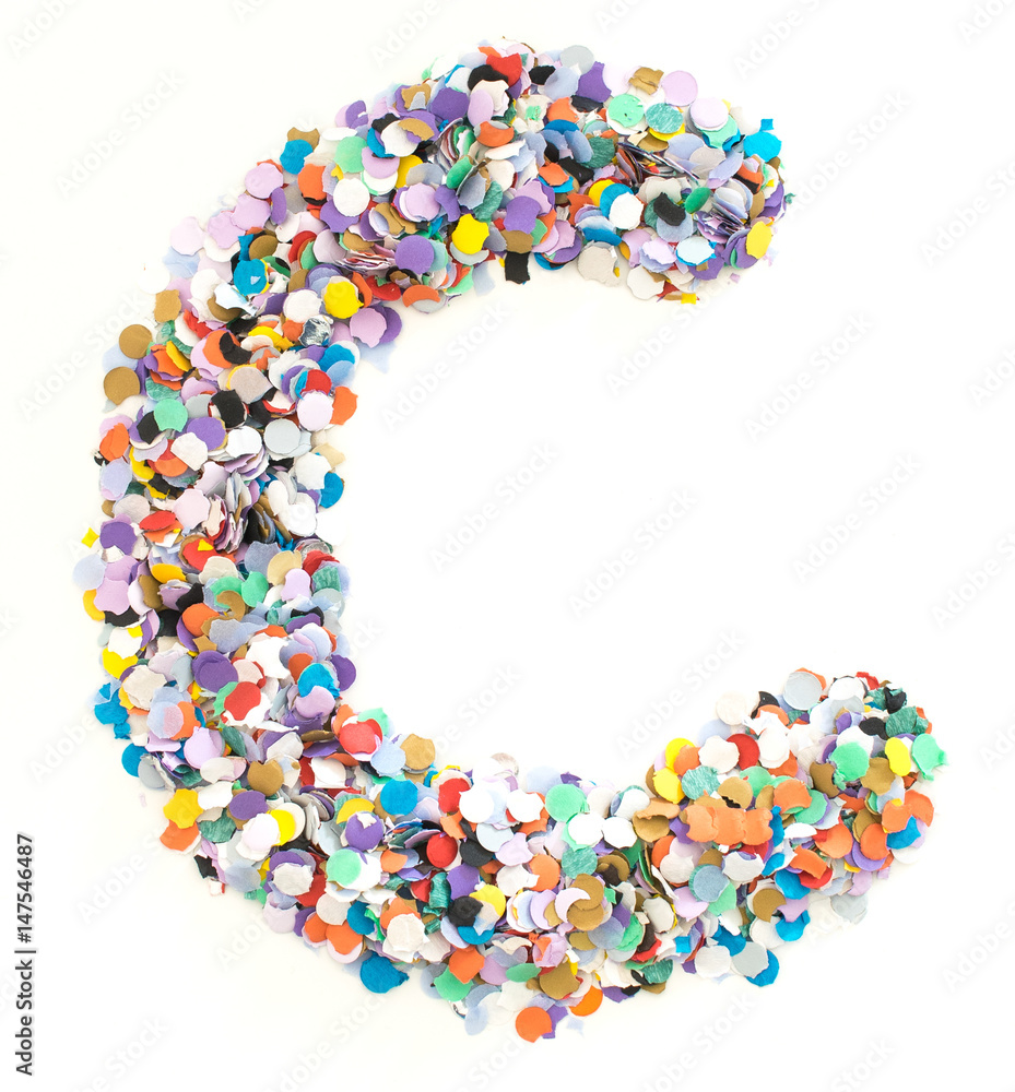 Confetti alphabet - letter C Stock Photo | Adobe Stock