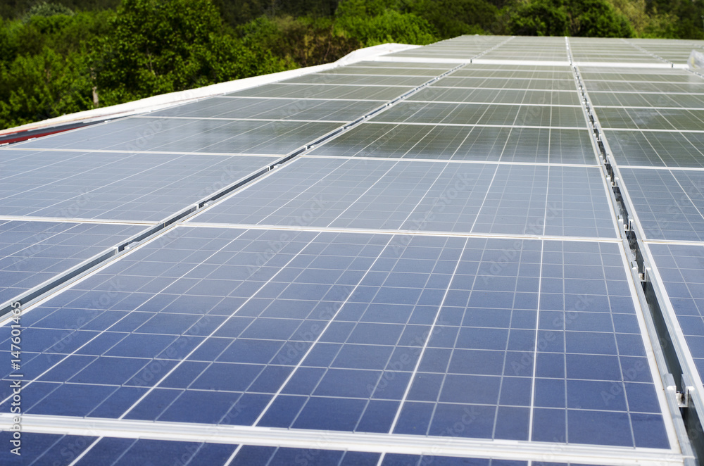 Solar panels and polycrystalline photovoltaic cells Stock Photo | Adobe ...