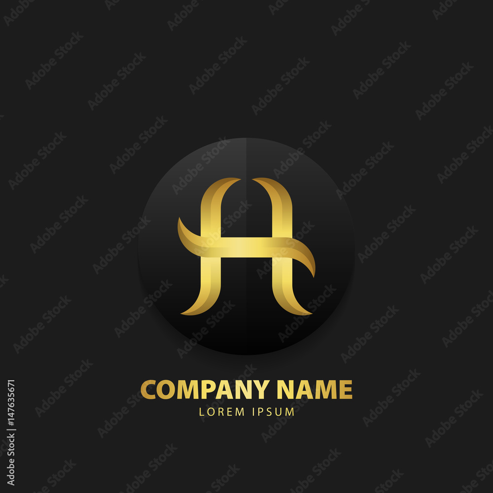 Gold alphabet letter A. Modern design. Vector Stock Vector | Adobe Stock