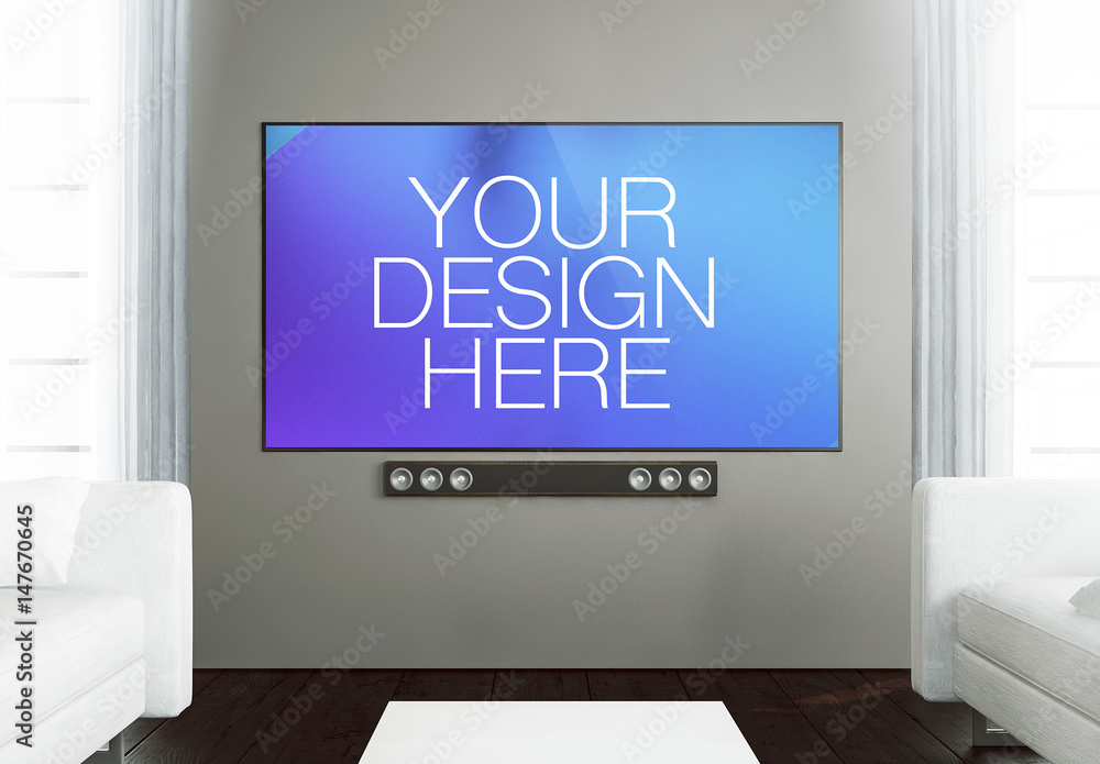 Picture With Big Screen Tv On The Screen