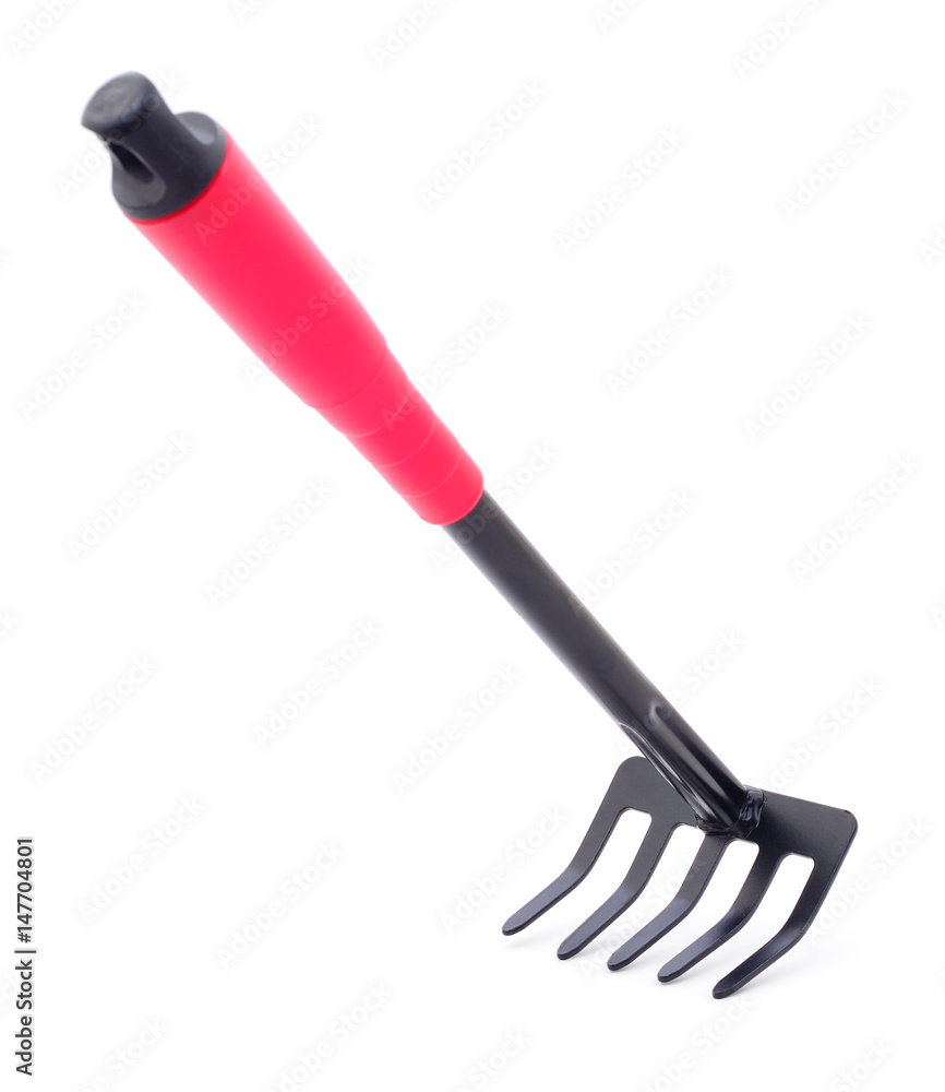 Rake isolated on white. Stock Photo | Adobe Stock