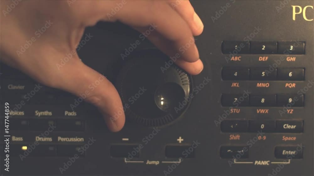 Hand tuning fm radio button. Retro image processed. Hand adjusting ...