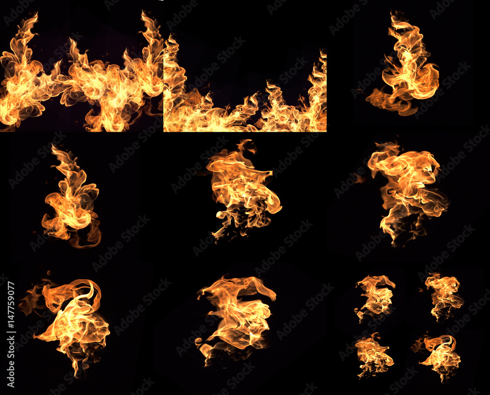 Fire flames collection Stock Photo | Adobe Stock