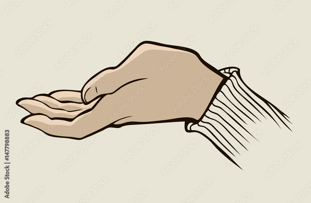 Cartoon illustration of a human hand Stock Illustration | Adobe Stock