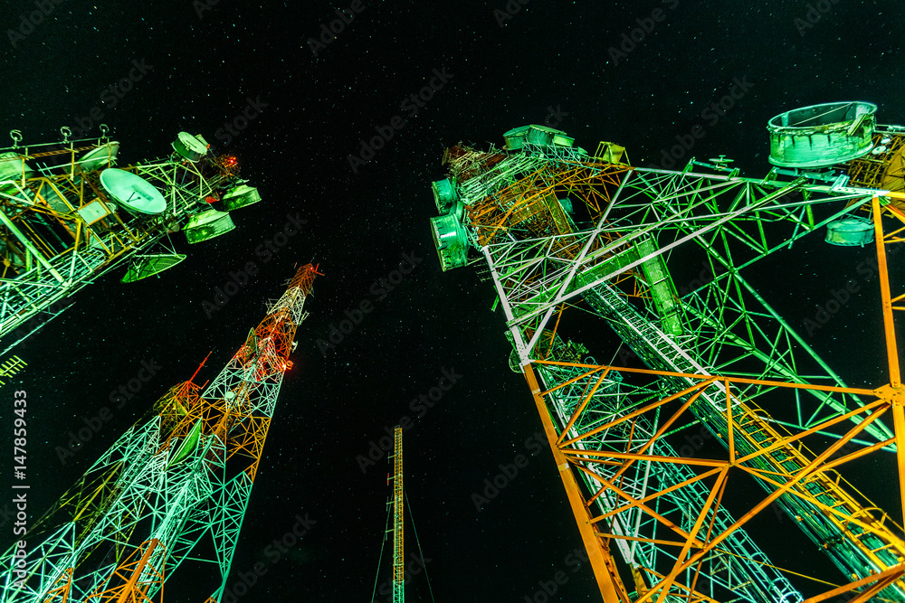 Telecommunication towers for mobile communications and TV antennas in ...