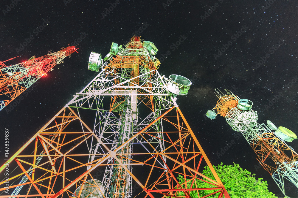 Telecommunication towers for mobile communications and TV antennas in ...