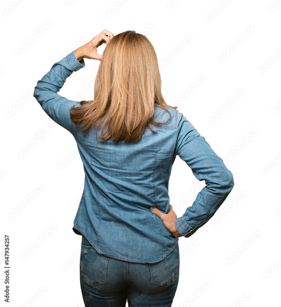 senior beautiful woman back Stock Photo | Adobe Stock