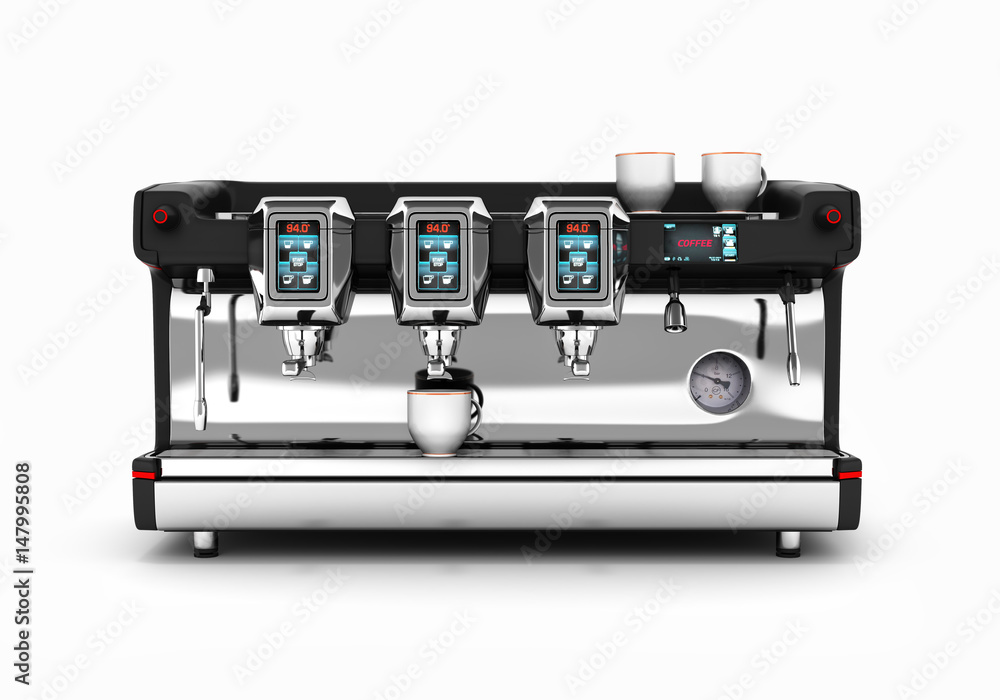Modern Coffee Machine front view isolated on white background 3d Stock ...