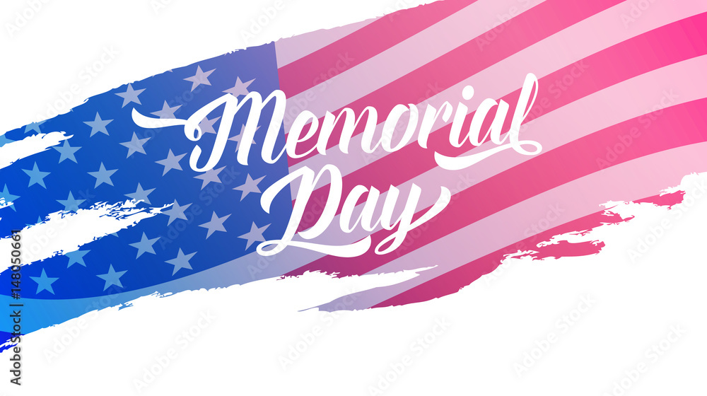 Memorial Day banner. Illustration with Memorial Day lettering and USA ...