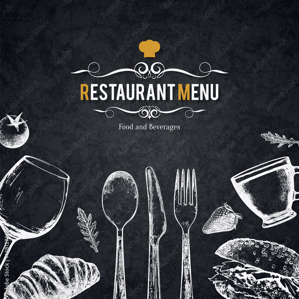 Restaurant menu design. Vector menu brochure template for cafe, coffee ...