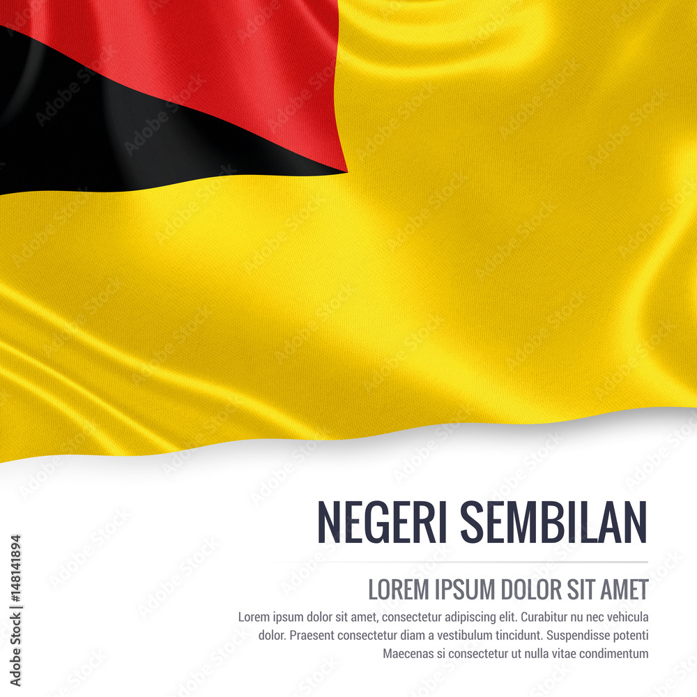 Negeri Sembilan flag. Flag of Malaysian state Negeri Sembilan waving on ...