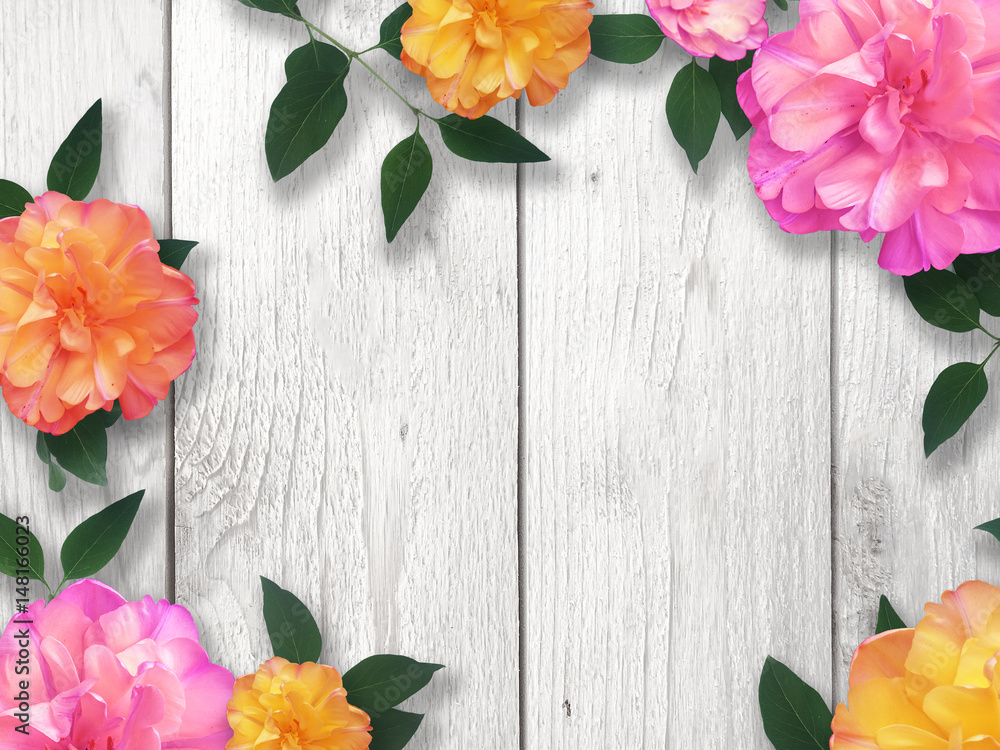Bright Flower Border Stock Photo | Adobe Stock
