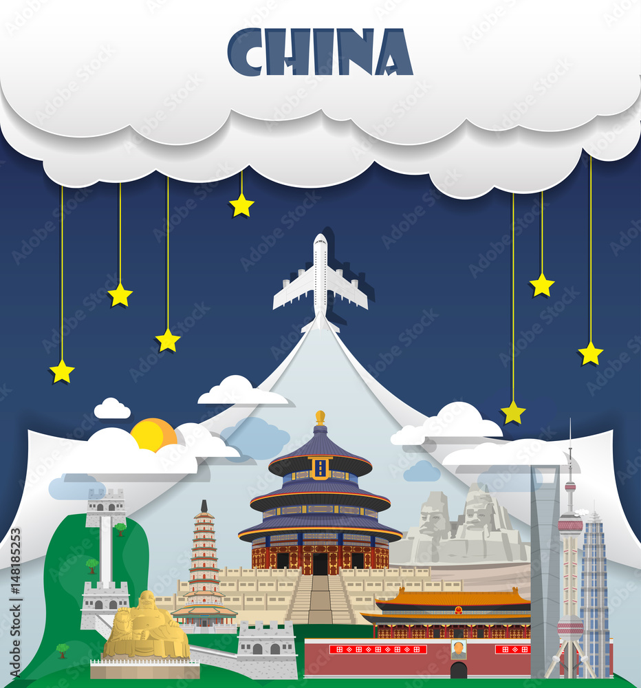 China travel background Landmark Global Travel And Journey Infographic ...