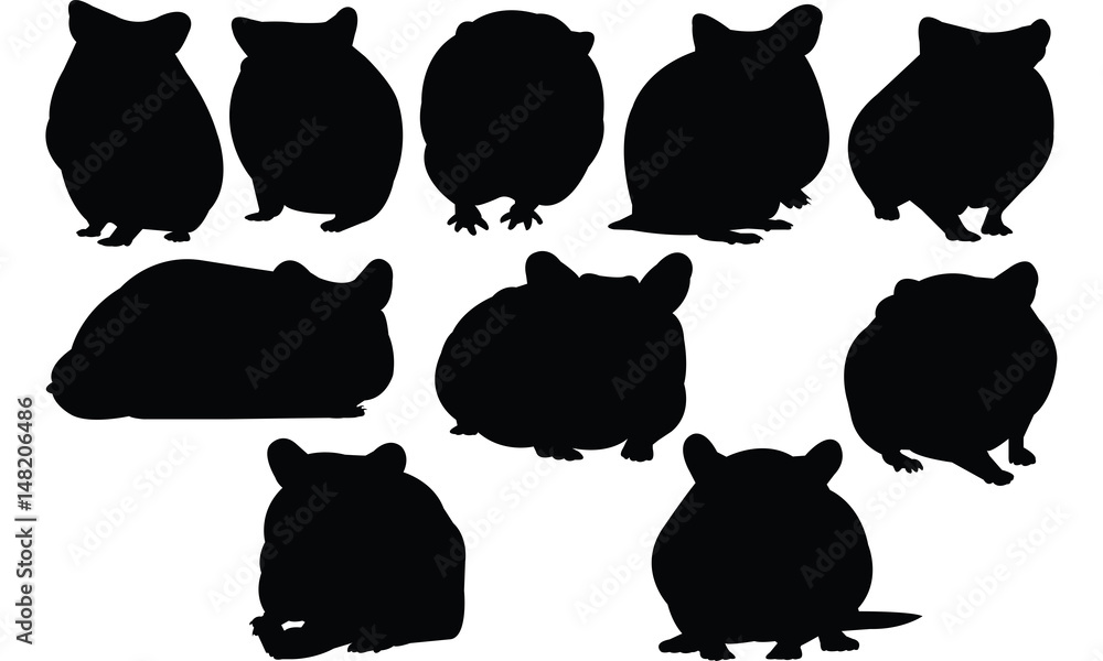 Hamster Silhouette vector illustration Stock Vector | Adobe Stock