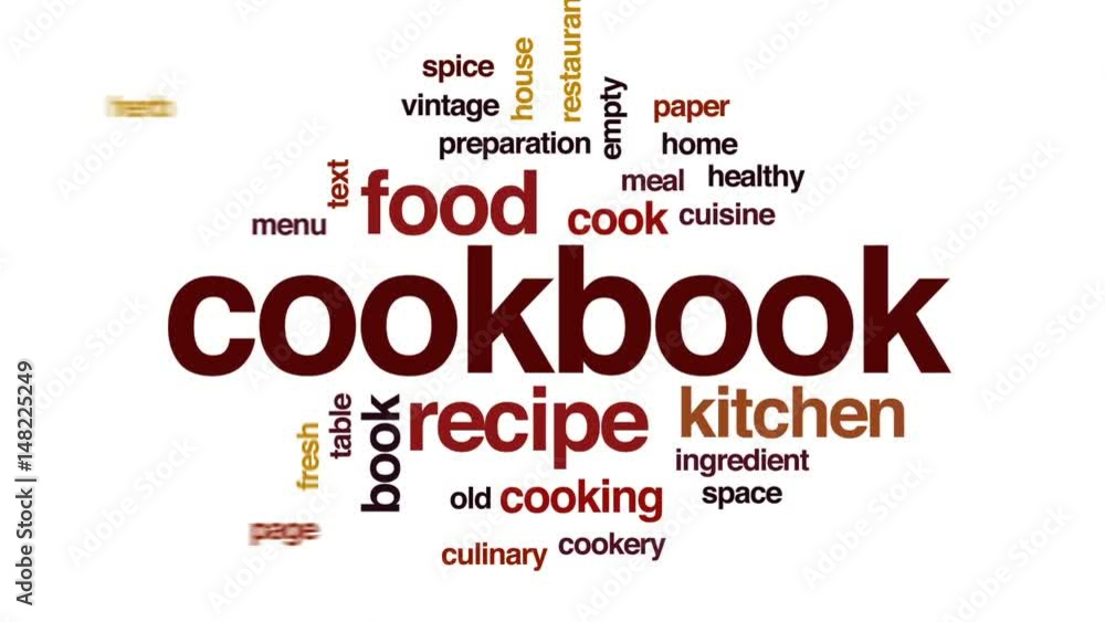 Cookbook animated word cloud, text design animation. Stock Video ...