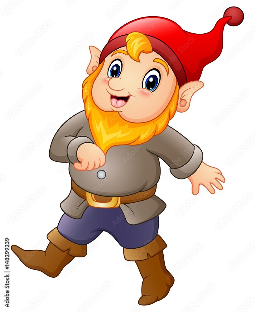 Cartoon happy dwarf Stock Vector | Adobe Stock