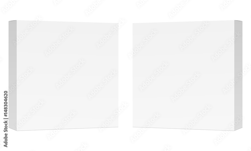 White blank rectangular box mockup isolated. Two boxws for your design ...