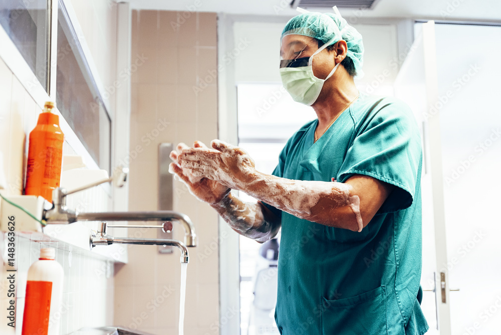 Doctor Washing Hands Before Operating. Stock Photo | Adobe Stock
