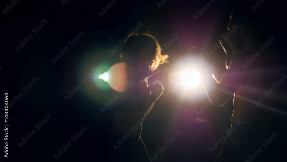 The shilouettes of two people fighting. No face. Close-up. 4K. Stock ...