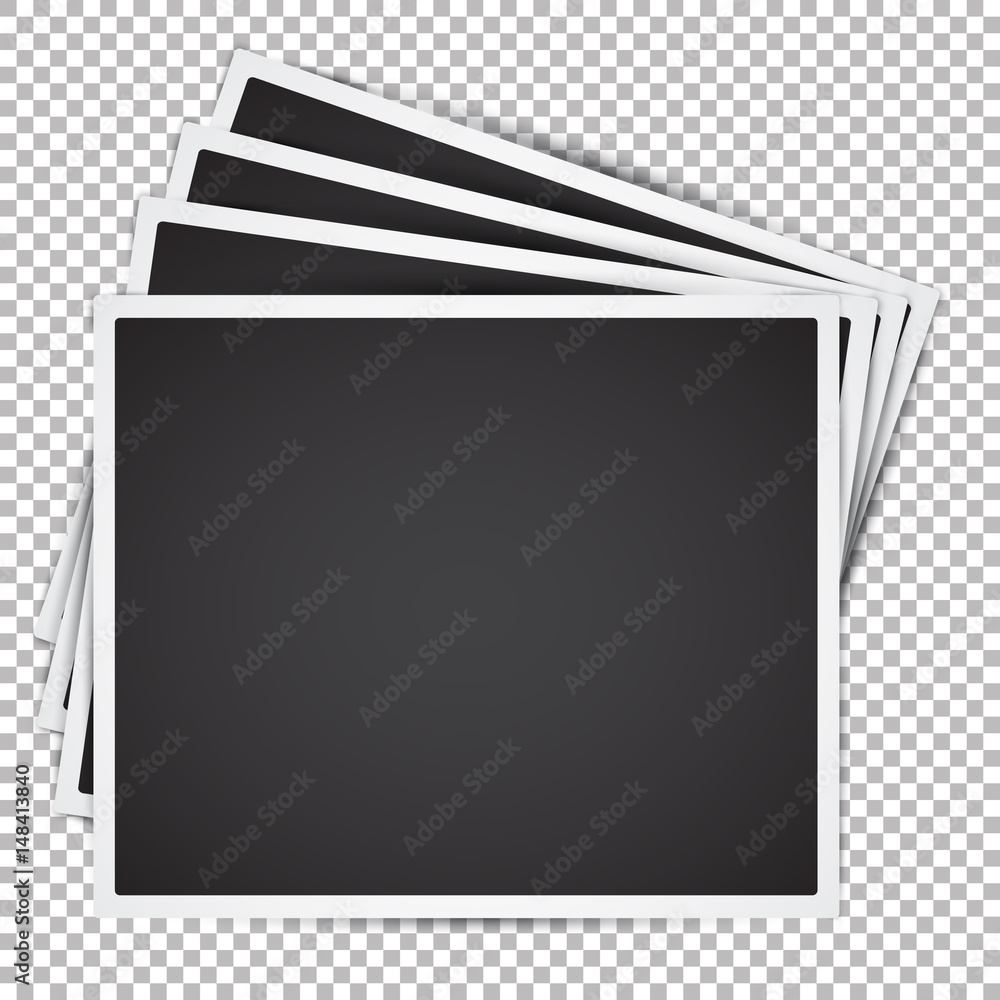 Set of Vector Instant Photo Frames. Photo realistic vector Mockup on ...