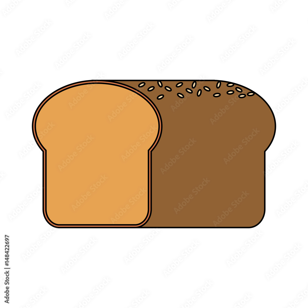 color image cartoon long bread food vector illustration Stock Vector ...