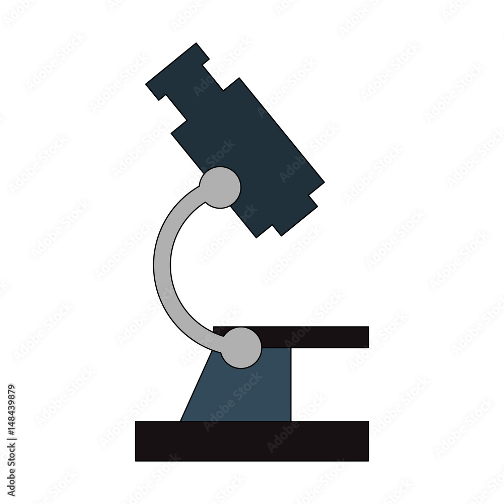 color image cartoon microscope science tool vector illustration Stock ...