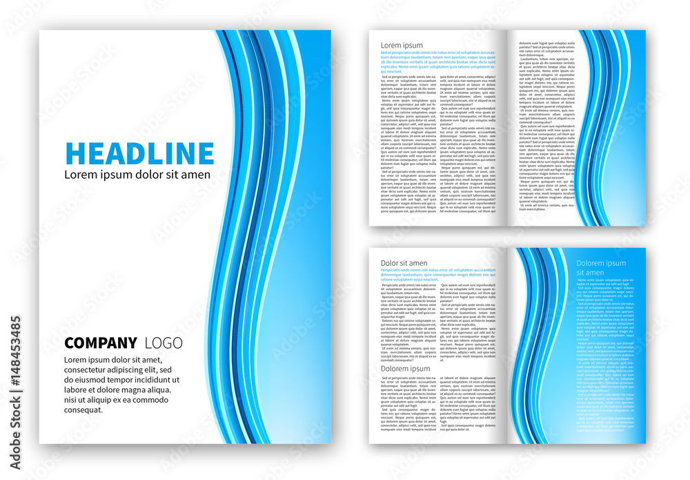 Blue Business Brochure Layout Stock Template | Adobe Stock