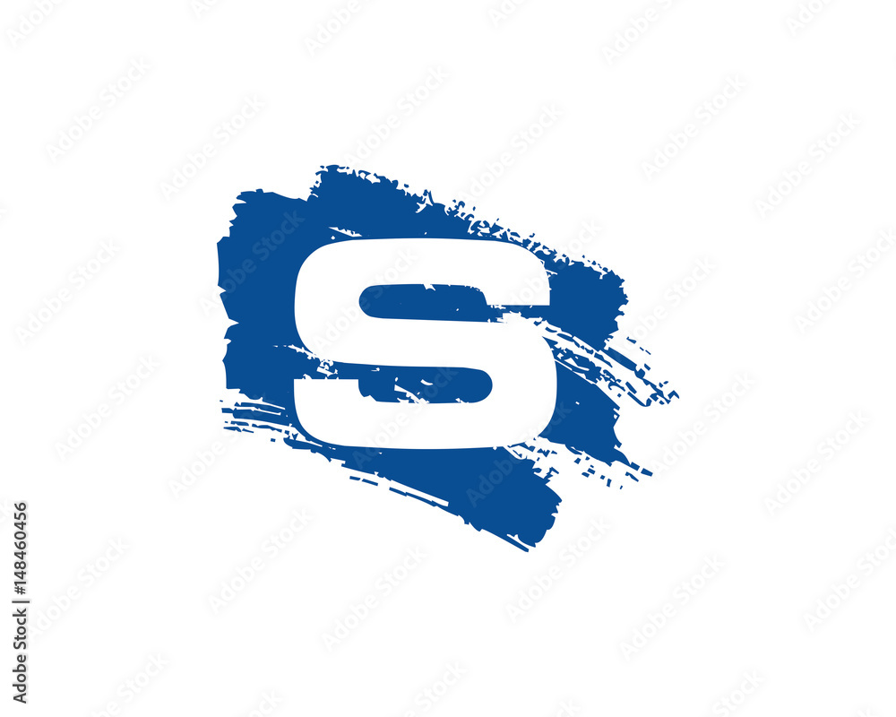 Negative Space Letter S And Brush Background Stock Vector | Adobe Stock
