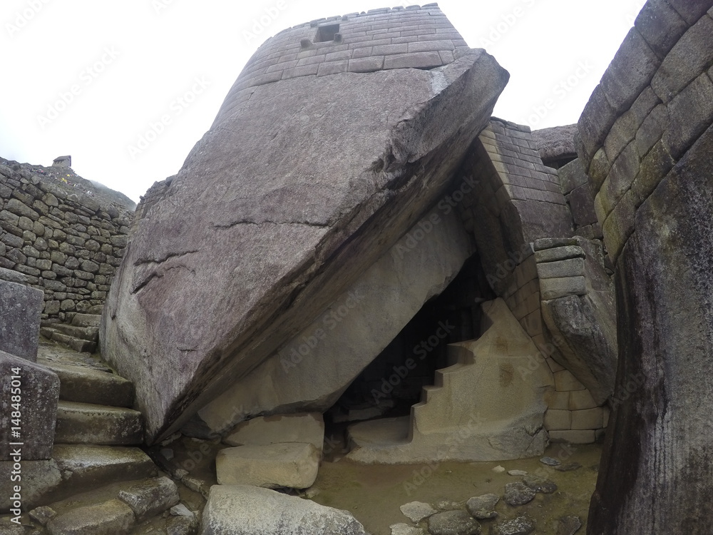 Torreon / Temple of the Sun at Machu Picchu (observatory tower) Stock ...