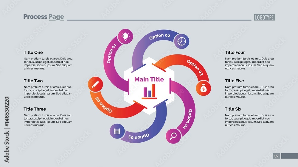 Six Points Plan Slide Template Stock Vector | Adobe Stock