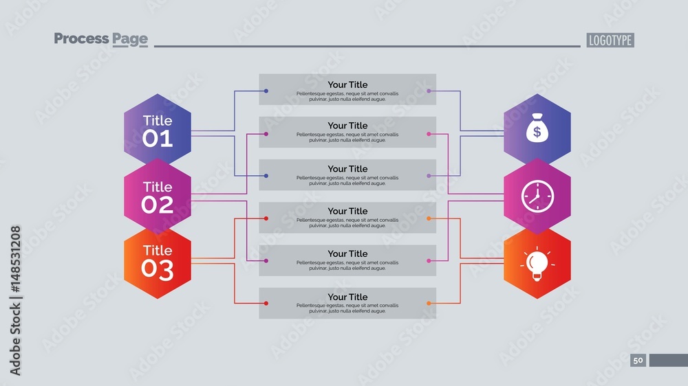 Three Points Scheme Slide Template Stock Vector | Adobe Stock